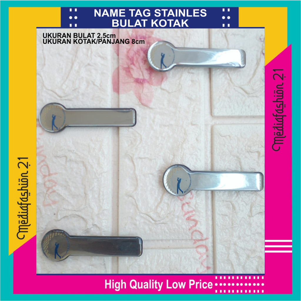 Name Tag / Round Stainless Steel Nameplate, Safety Pin Box - Nail ...