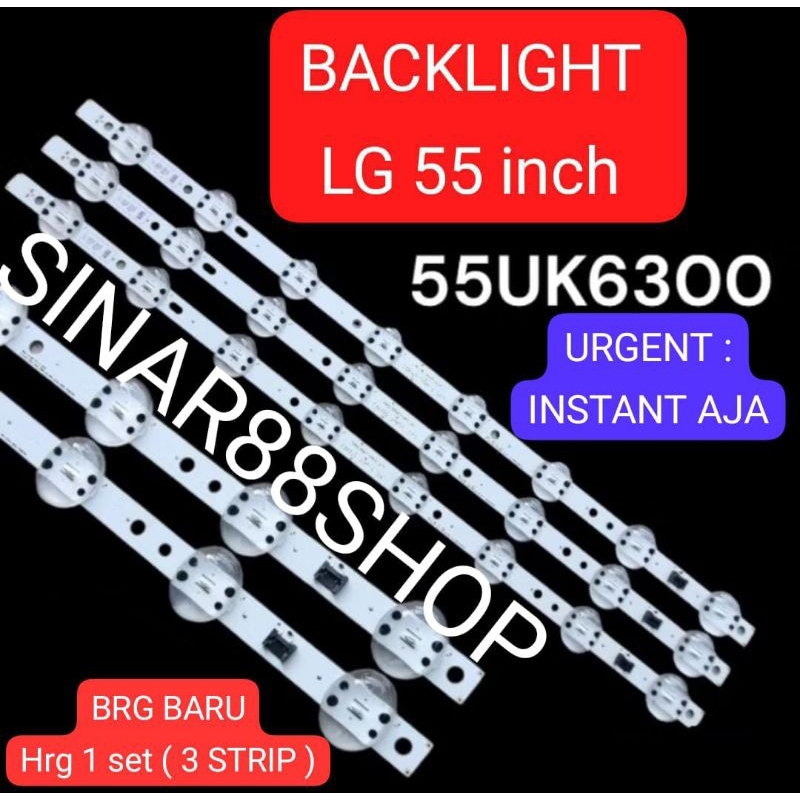 Hrg 1 set 3 TV BACKLIGHT STRIPS LG 55 INC 55UK6300 55" 55UK BL LIGHTS ...