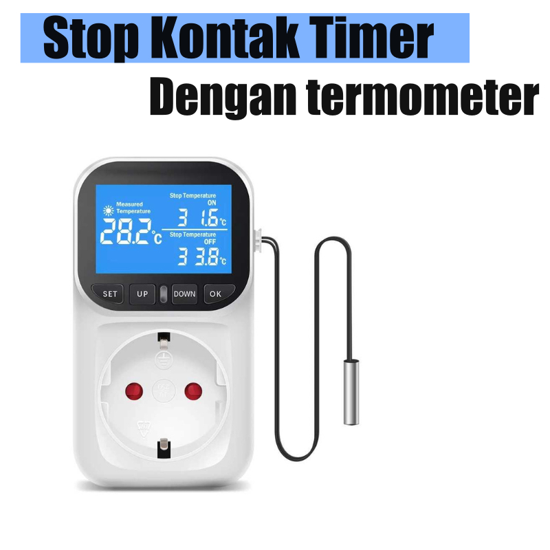 Electrical timer Socket With Programmable thermometer EU Plug 220V 16A ...