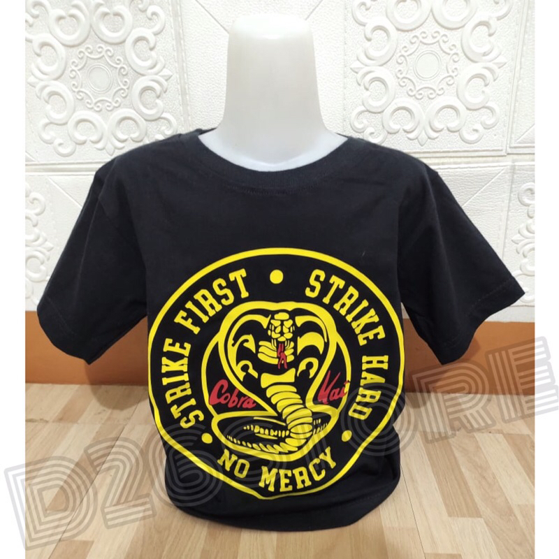 Children's T-shirt Cobra Kai Strike First Strike Hard No Mercy CobraKai Logo Karate Kid Cobra ...