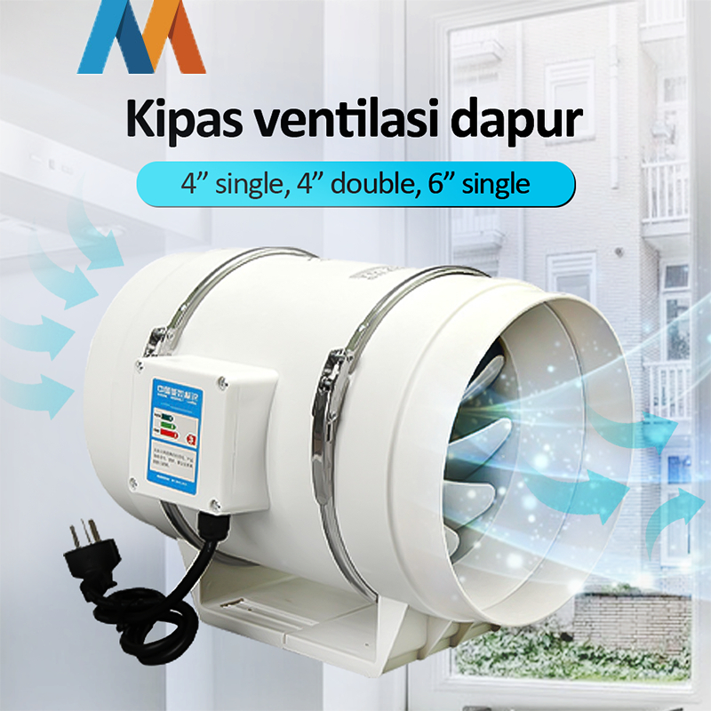 MESIN Mukava 4 inch, 6 inch silent two-speed exhaust fan/engine hood ...