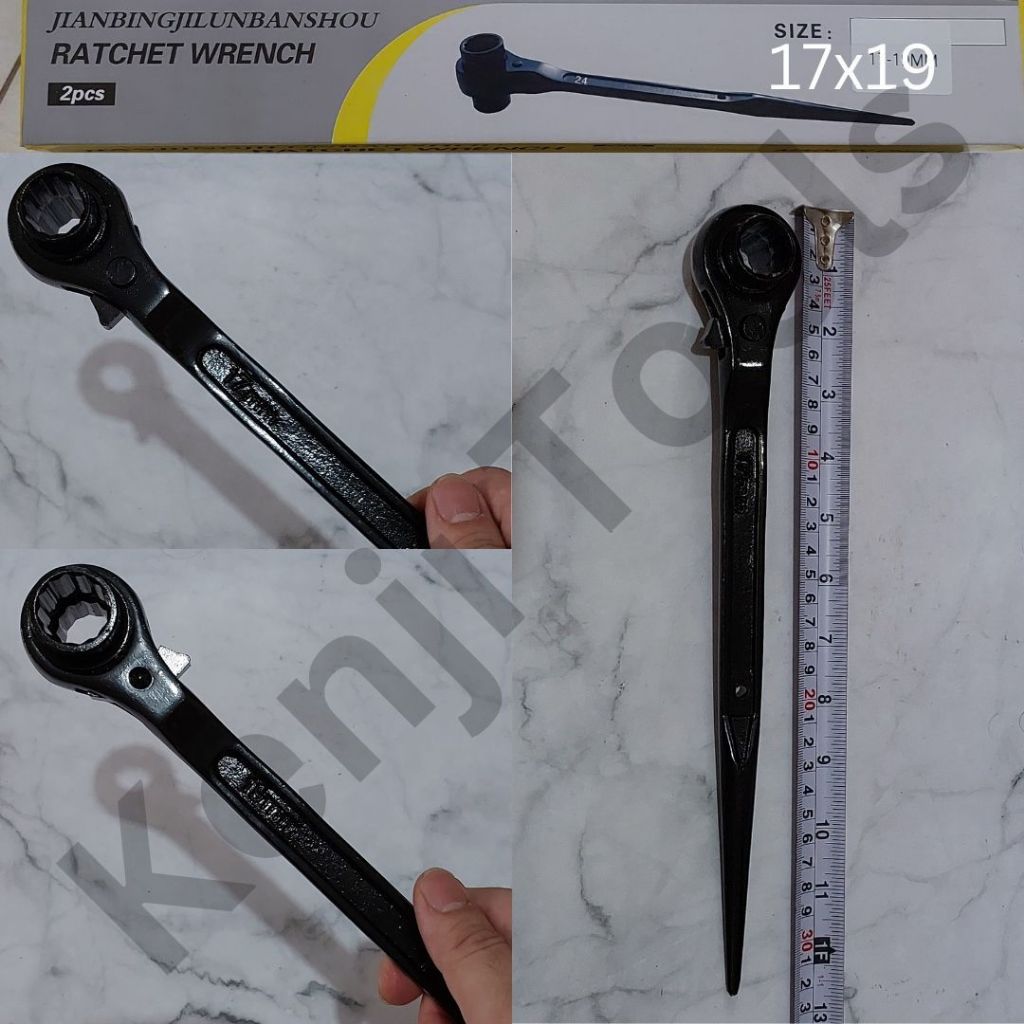 2 Way Rachet Scaffolding Ring Key 17x19 MM Double Ratchet Scaffolding ...