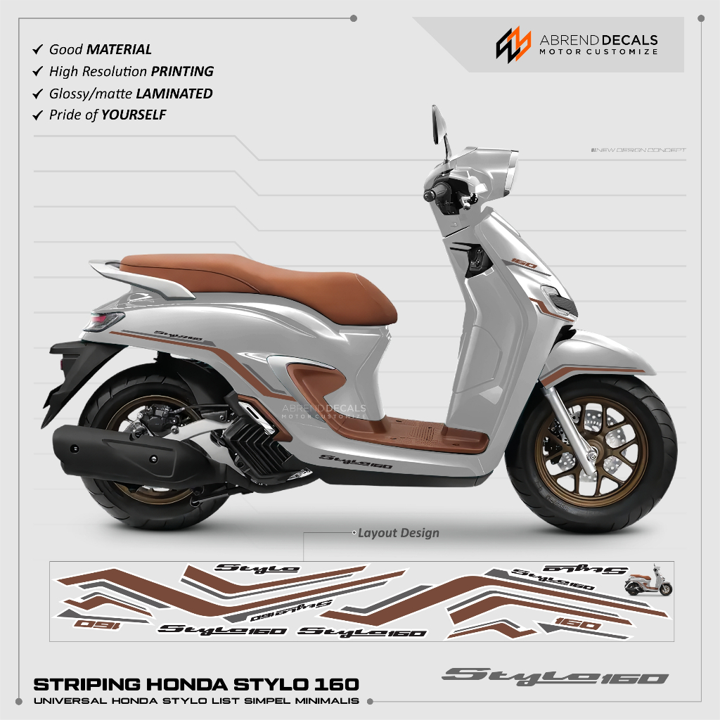 Striping HONDA STYLO GRAPHIC LIST SIMPLE MINIMALIST ELEGANT / STYLO 160 ...