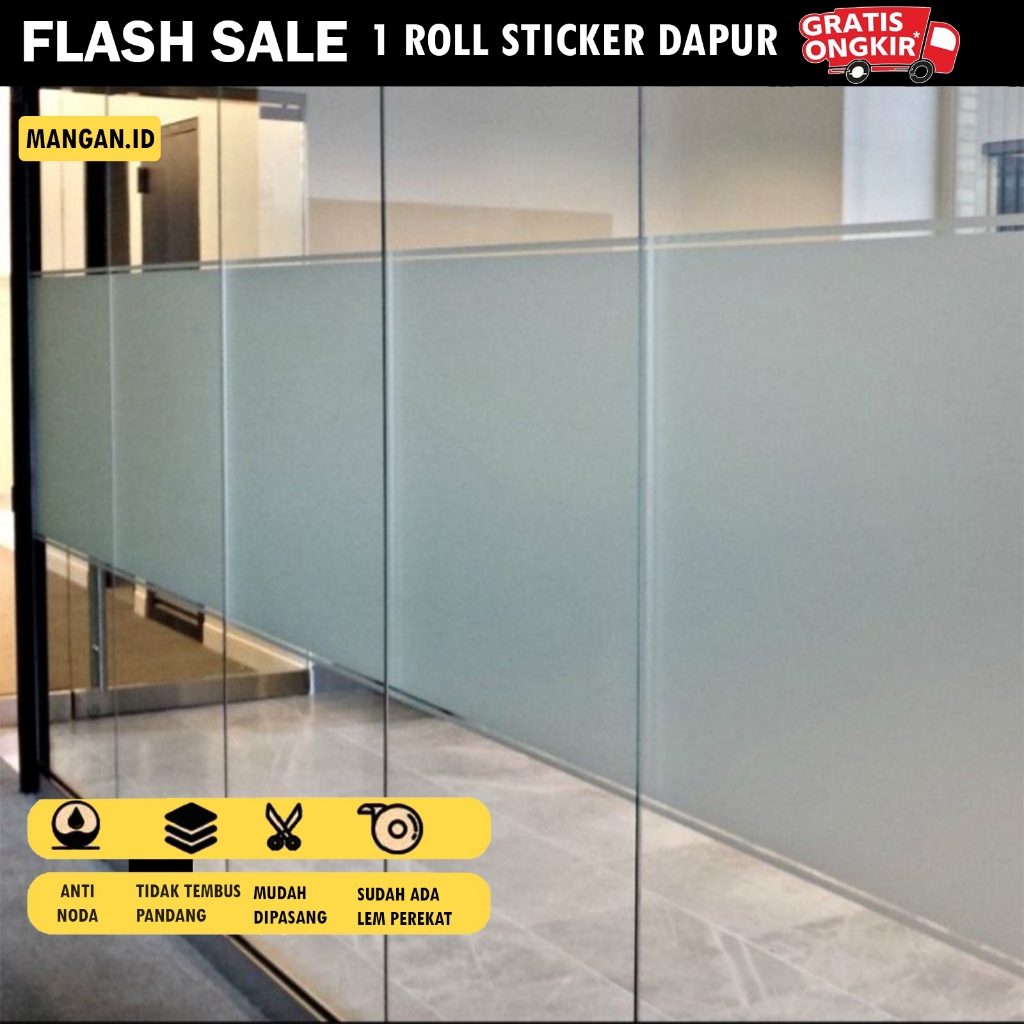 1 Roll of Frosted Plain Sandblast Glass Stickers for Home Glass Doors ...