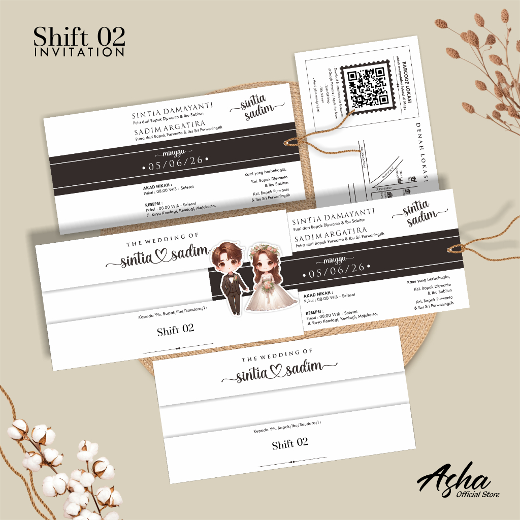 Simple AESTHETIC PULL INVITATION - WEDDING INVITATION SHIFT INVITATION SERIES INVITATION ...