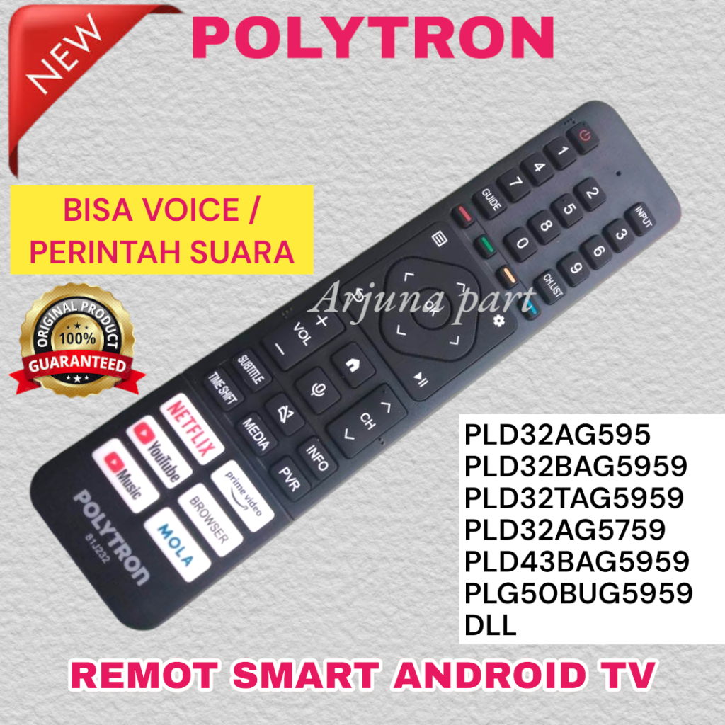 Polytron SMART ANDROID TV Remote/POLYTRON Remote/ORIGINAL POLYTRON TV ...