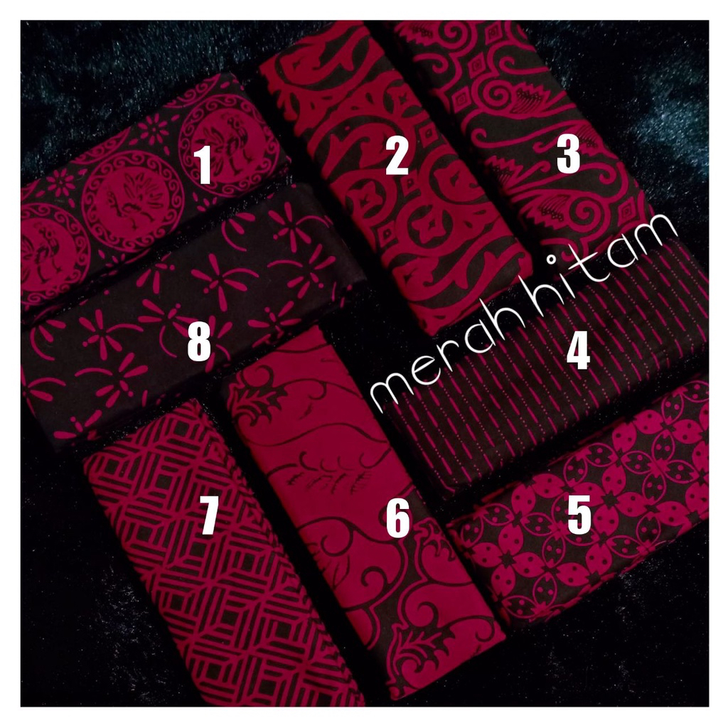 HITAM MERAH Ak TRADITIONAL JAVA HANDMADE CAP BATIK FABRIC BLACK RED ...