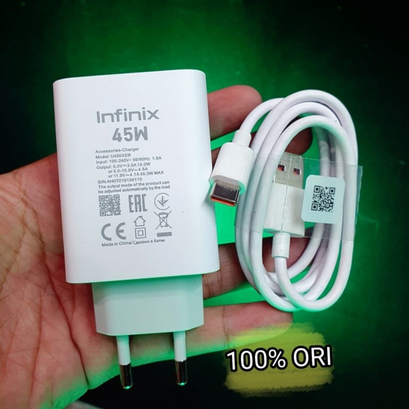 Charger Infinix 45w Copotan HP Zero 30, Note 30, Note 40, Povo 4 pro ...