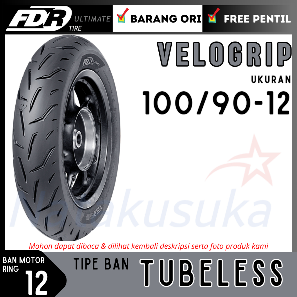 Fdr Velogrip 100/90 - 12 Tubeless (TL) | Shopee Malaysia