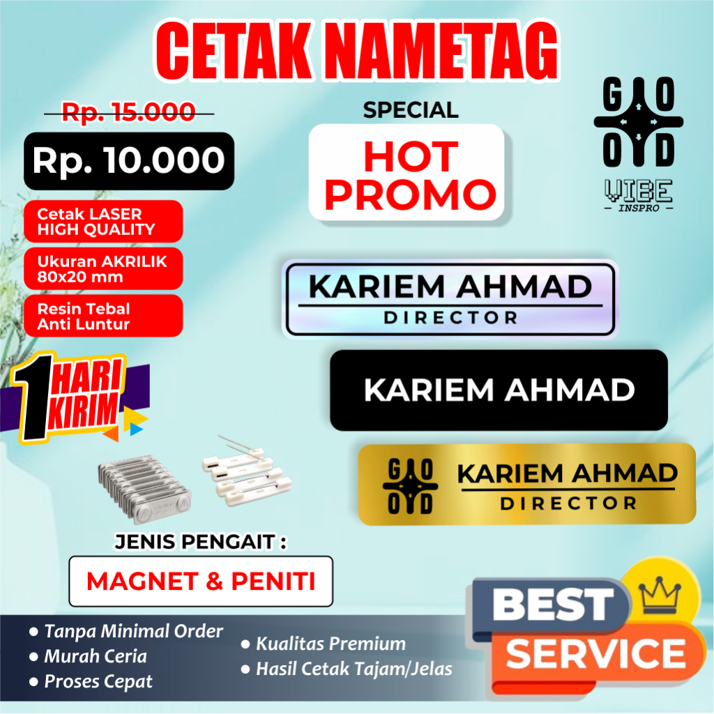 Name Tag / Chest Name / Nameplate - Custom Acrylic | Shopee Malaysia