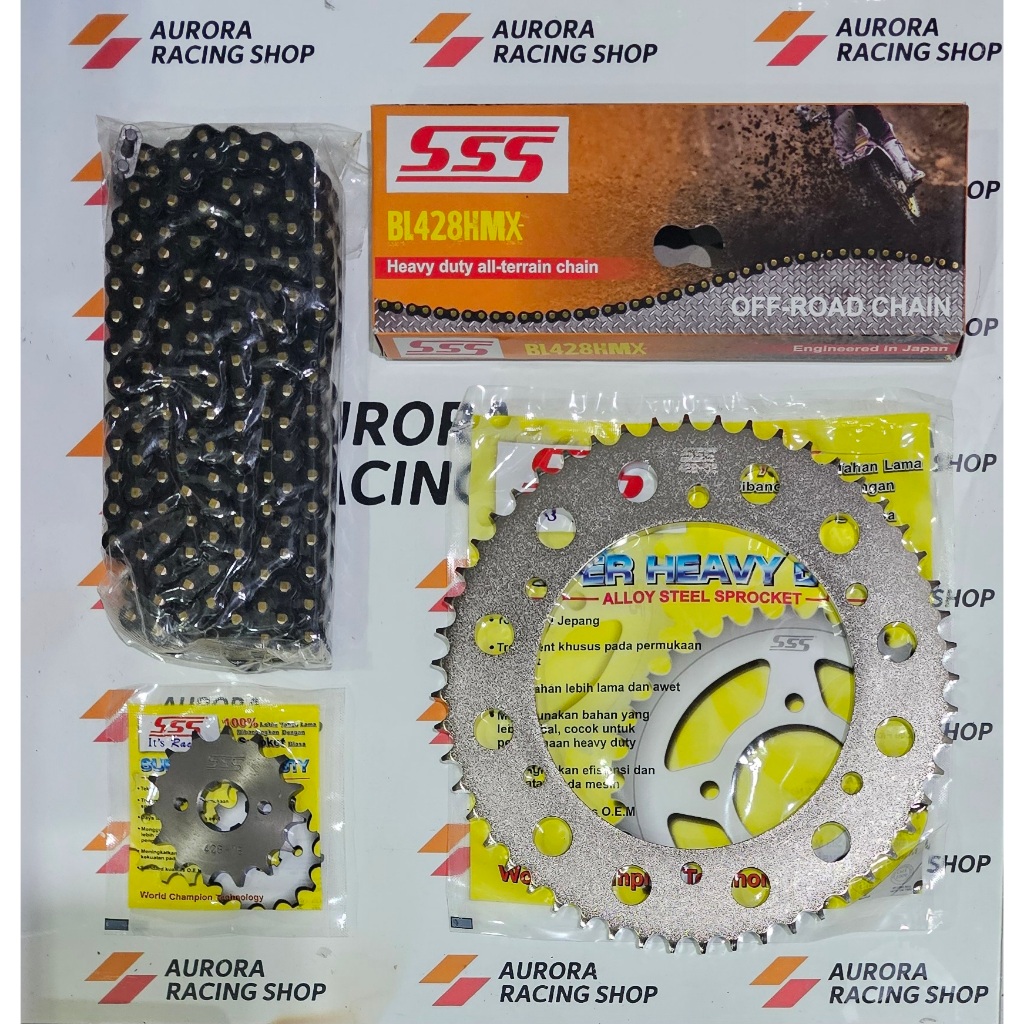 Gear SET SSS YAMAHA WR155 WR 155 & Chain SSS 428 HMX BLACK ORIGINAL | Shopee Malaysia