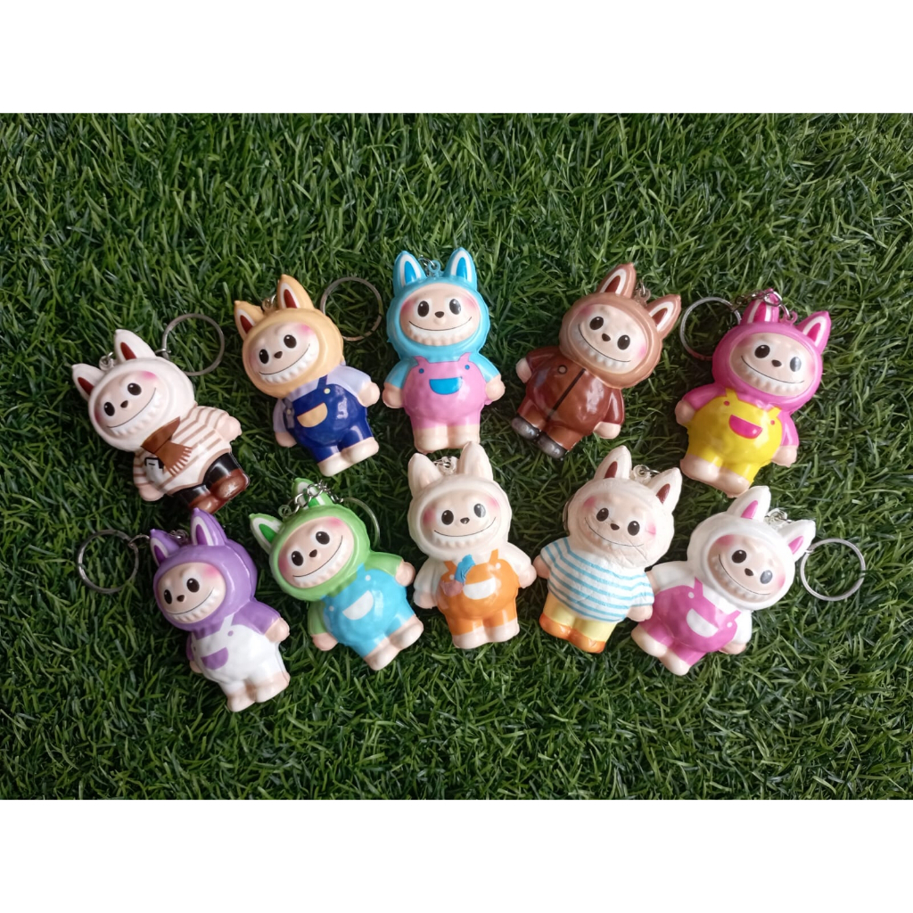 GANTUNGAN Labubu Keychain Squishy Labubu Keychain Capybara Chain YB ...