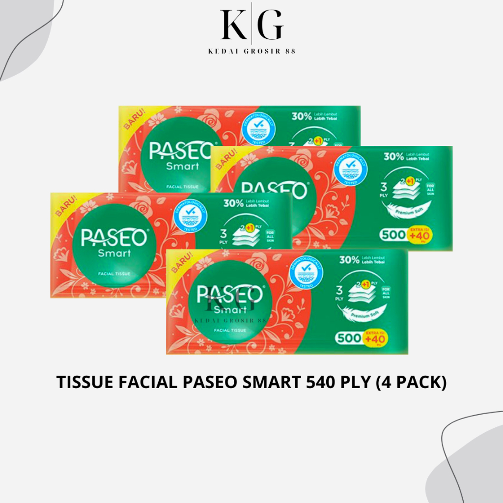 Paseo Smart Facial Tissue 540 PLY (4 PACK) | Shopee Malaysia
