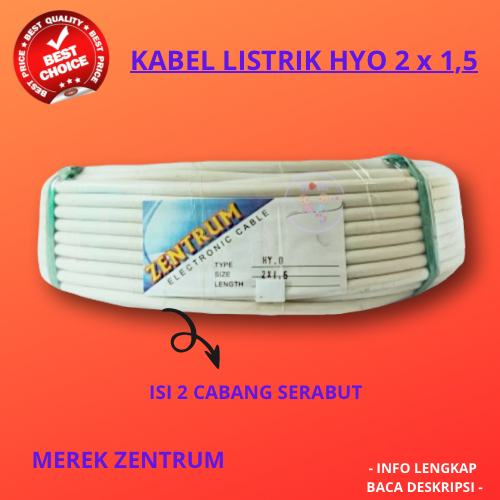 Zentrum HYO Brand Fiber Power Cable 2 x 1.5 (50 Meters) | Shopee Malaysia