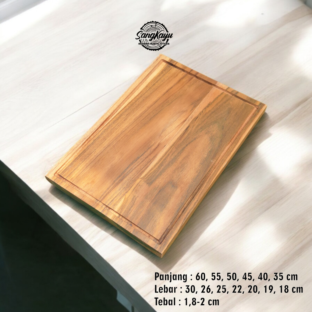 KAYU Sangkayu Genuine Teak Wood Cutting Board Line Edge Teak Wood Large ...