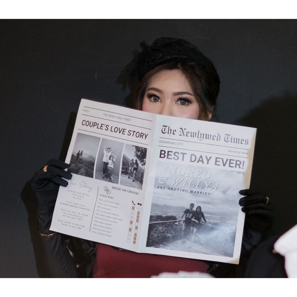 Prewedding Photo Poster / Prewedding Photo Props / Custom Newspaper ...