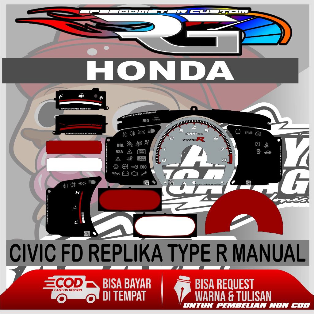 Custom CIVIC FD SPEEDOMETER BOARD MANUAL AND MATIC | Shopee Malaysia