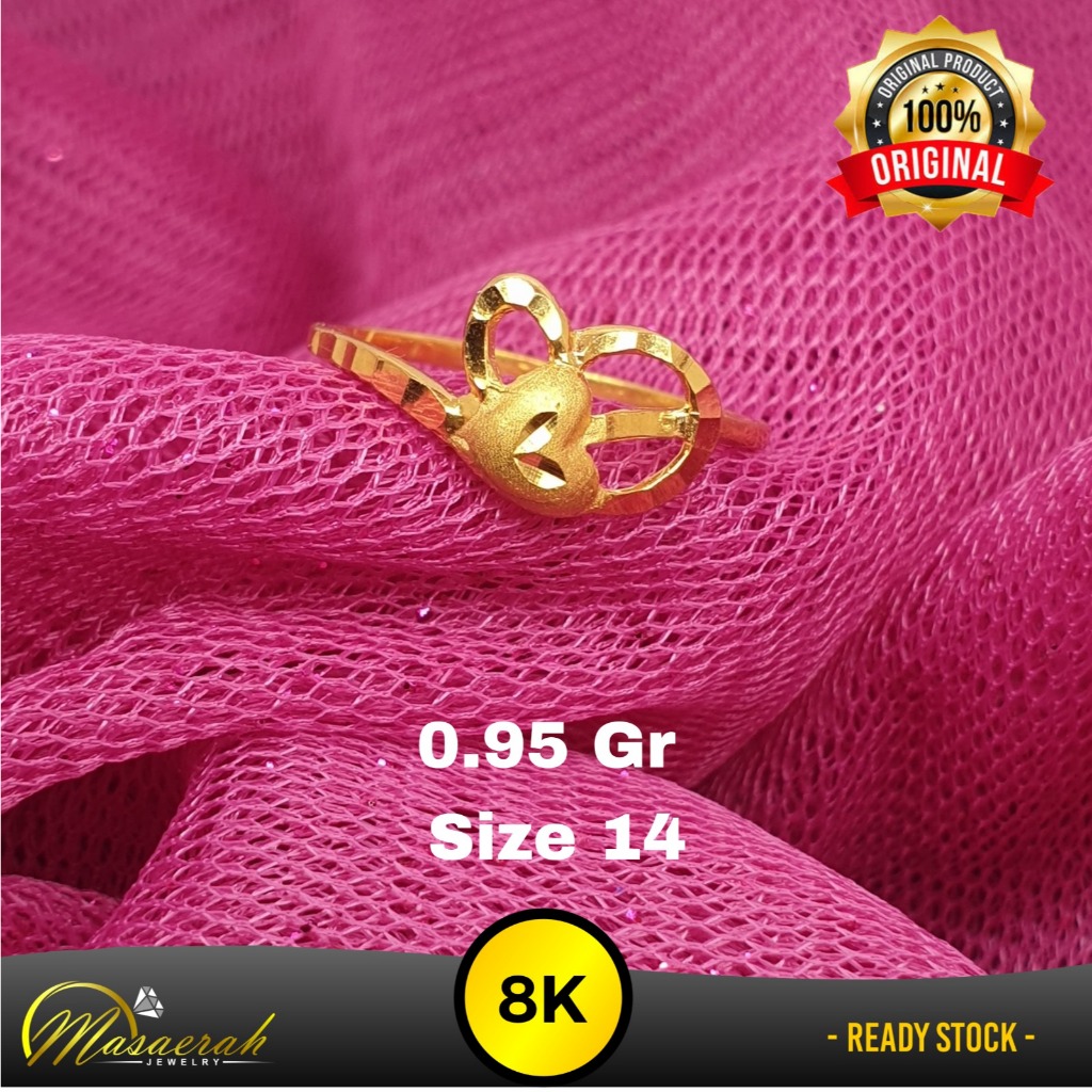 8k Gold Ring - 0.95 Gr Rate 375 - 2098 | Shopee Malaysia