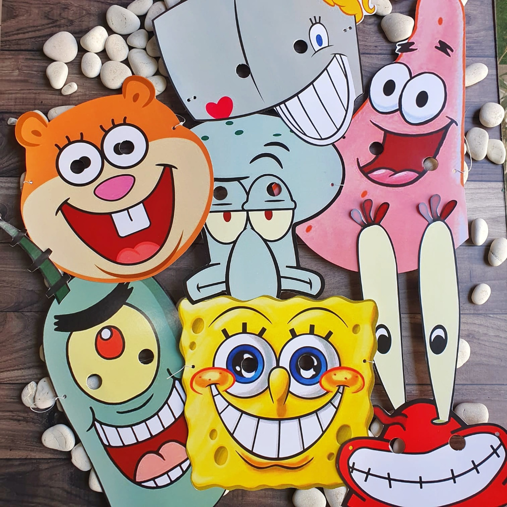 Spongebob Mask Party Mask Birthday Accessories Birthday Props Supplies ...