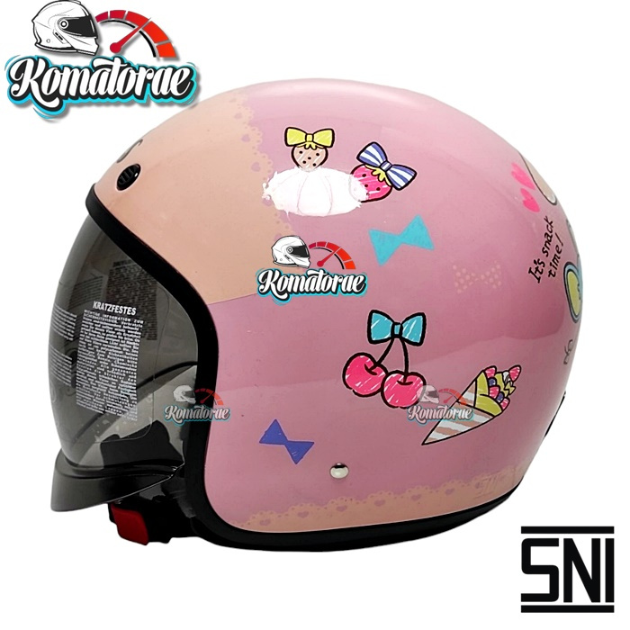 Mds RETRO MAGNUM SANRIO MY MELODY 1 PINK PASTEL HALF FACE Helmet ...