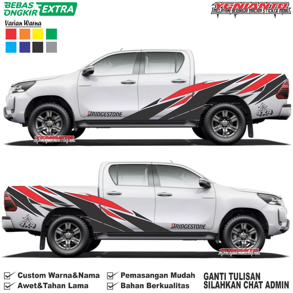 Cutting sticker mitsubishi triton strada side body Car sticker | Shopee ...