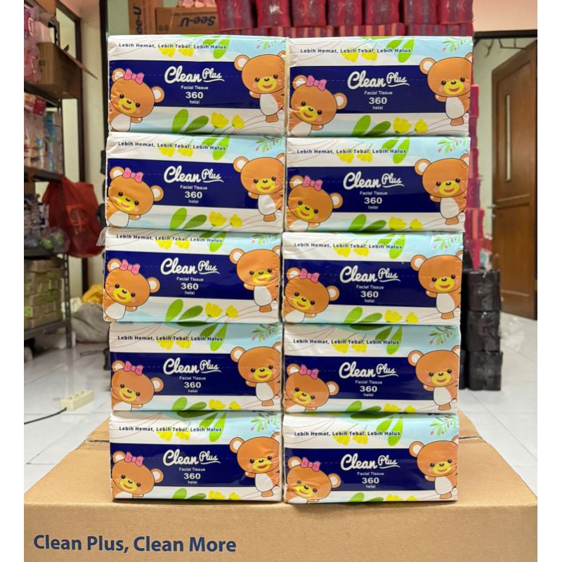 Tissue clean plus 360 Sheets Package Of 10 pcs | Shopee Malaysia