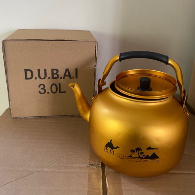 3 LITER DUBAI TEAPOT ARABIAN GOLD ARABIC TEAPOT BY HAJJ AND UMROH ...