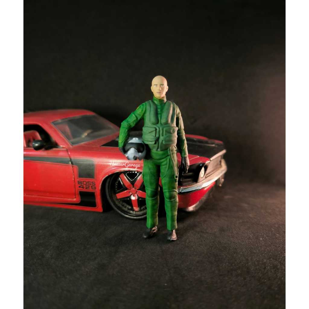 Miniature Pilot Figure Carrying Helmet 1/24 Scale Airplane Airport ...