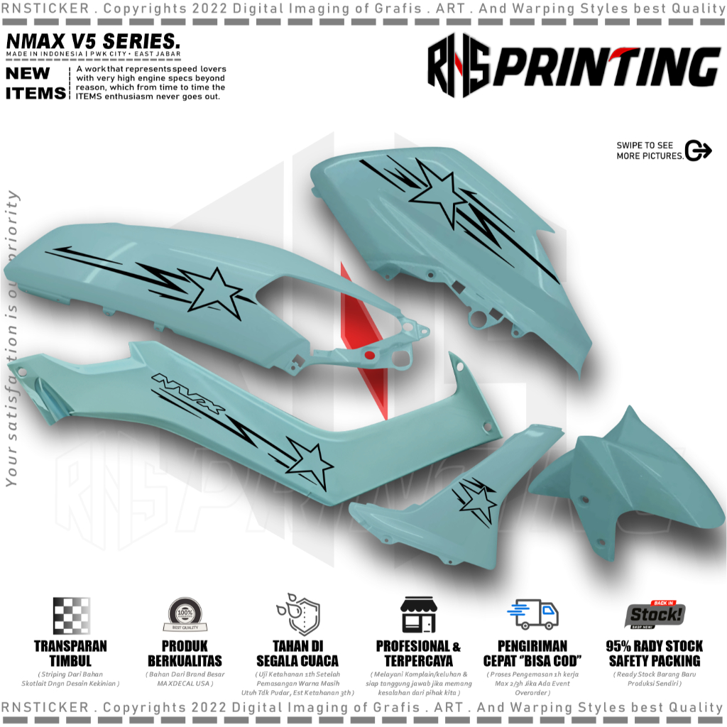 V5 Striping Nmax Old 2015-2019 Old Nmax Transparent Striping Sticker ...