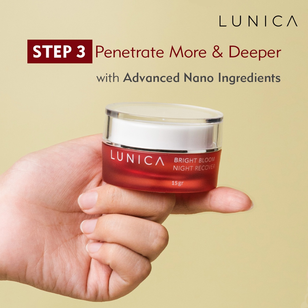 HITAM Advanced Nano Cream LUNICA Bright Bloom - Night Recover Helps Remove Black Spots, Melasma ...