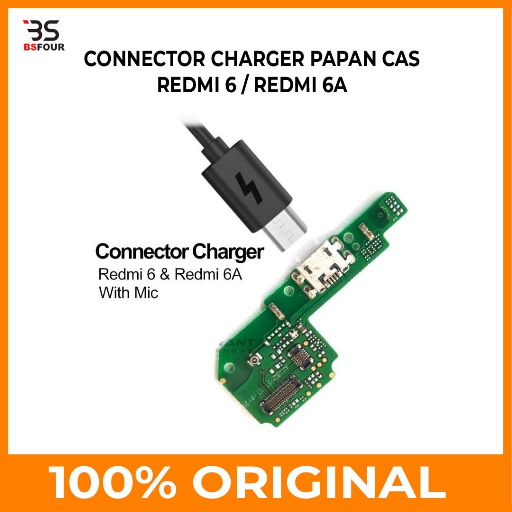 FLEXIBEL CONNECTOR CHARGER CAS BOARD XIAOMI REDMI 6 / REDMI 6A ORIGINAL ...