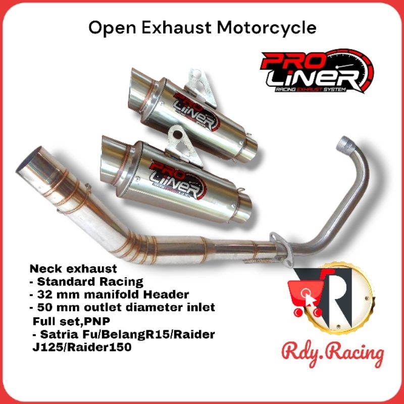 Proliner Open exhaust/Ekzos Lc135, Y15ZR, BelangR, Raider150 Motorcycle ...