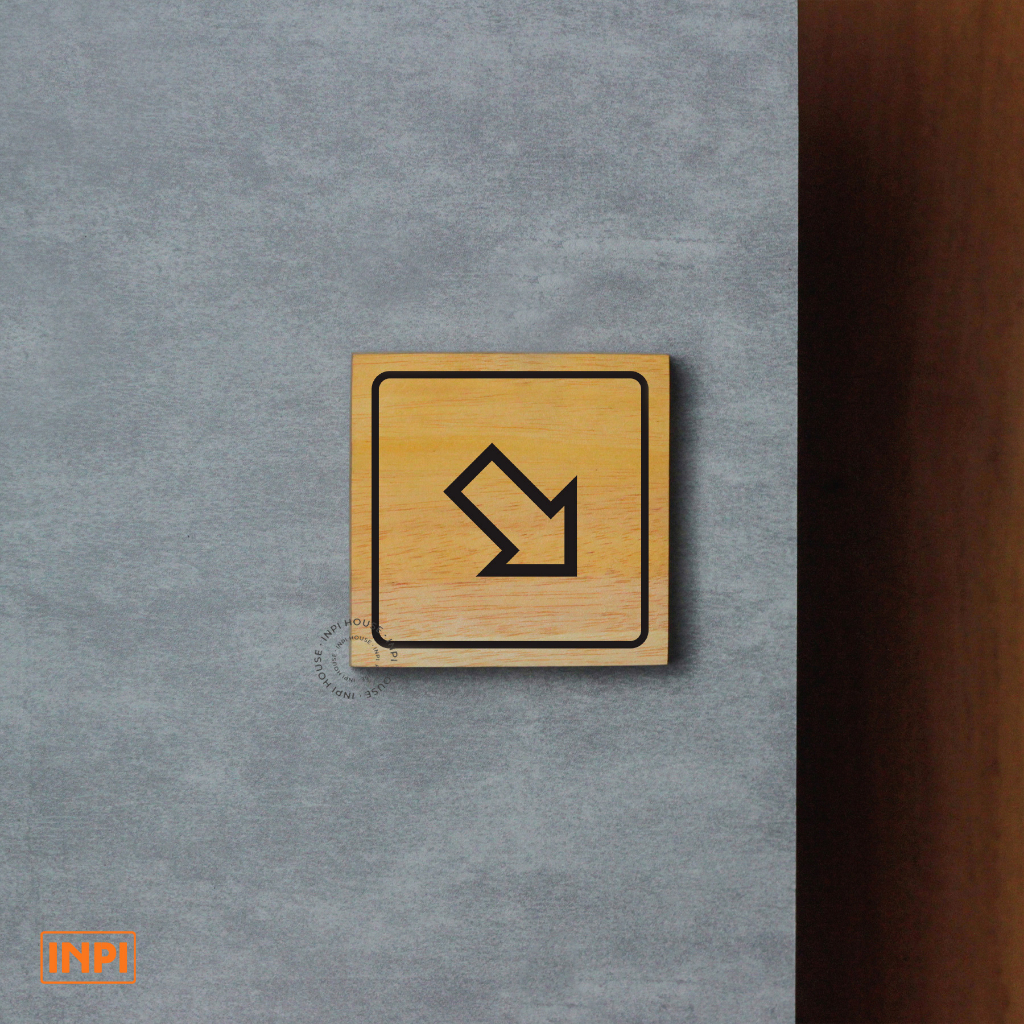 Oblique direction sign - wayfinger sign - wall sign - door sign - arrow ...