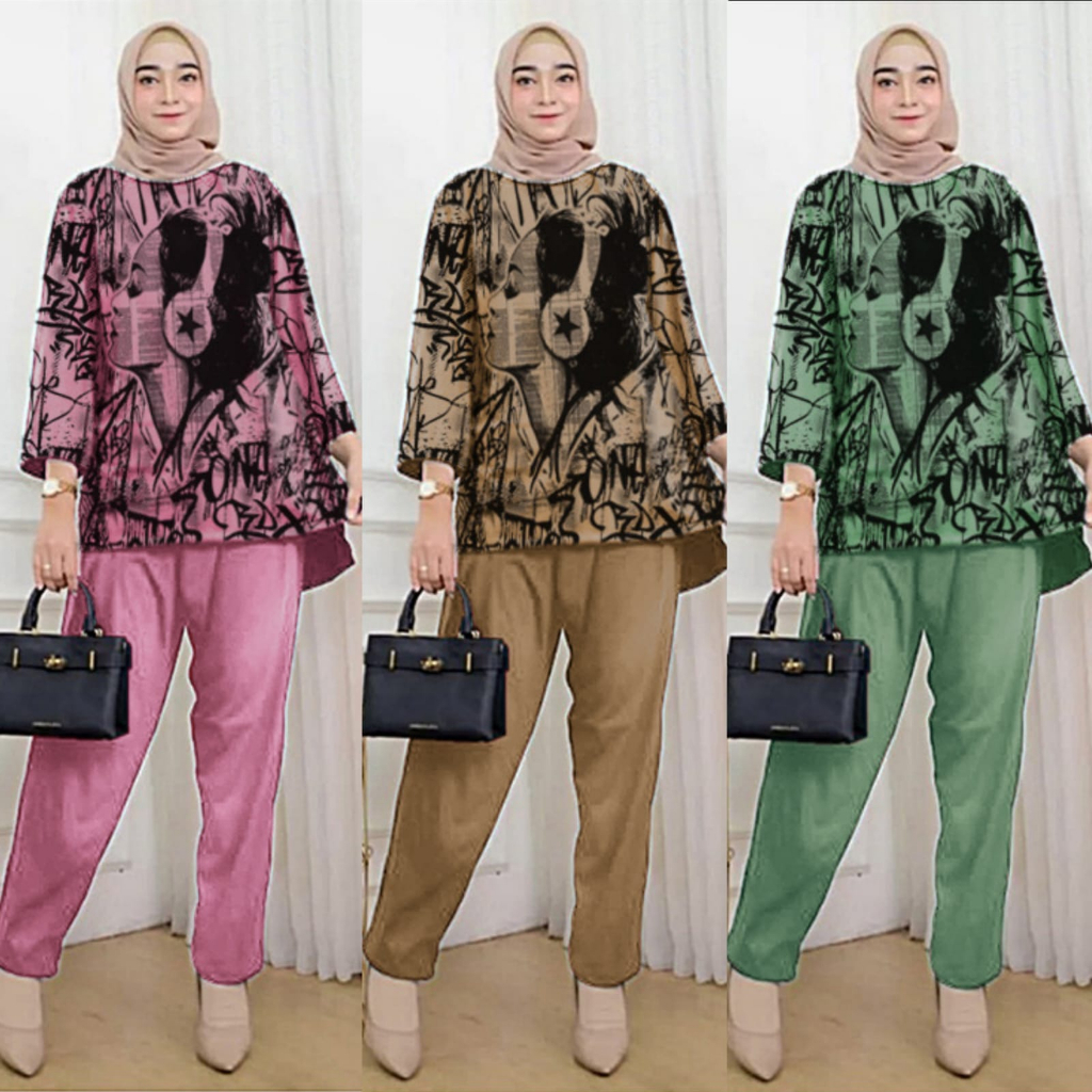 One Set Women's Oversized Abstract Suit Girl | Shopee Malaysia