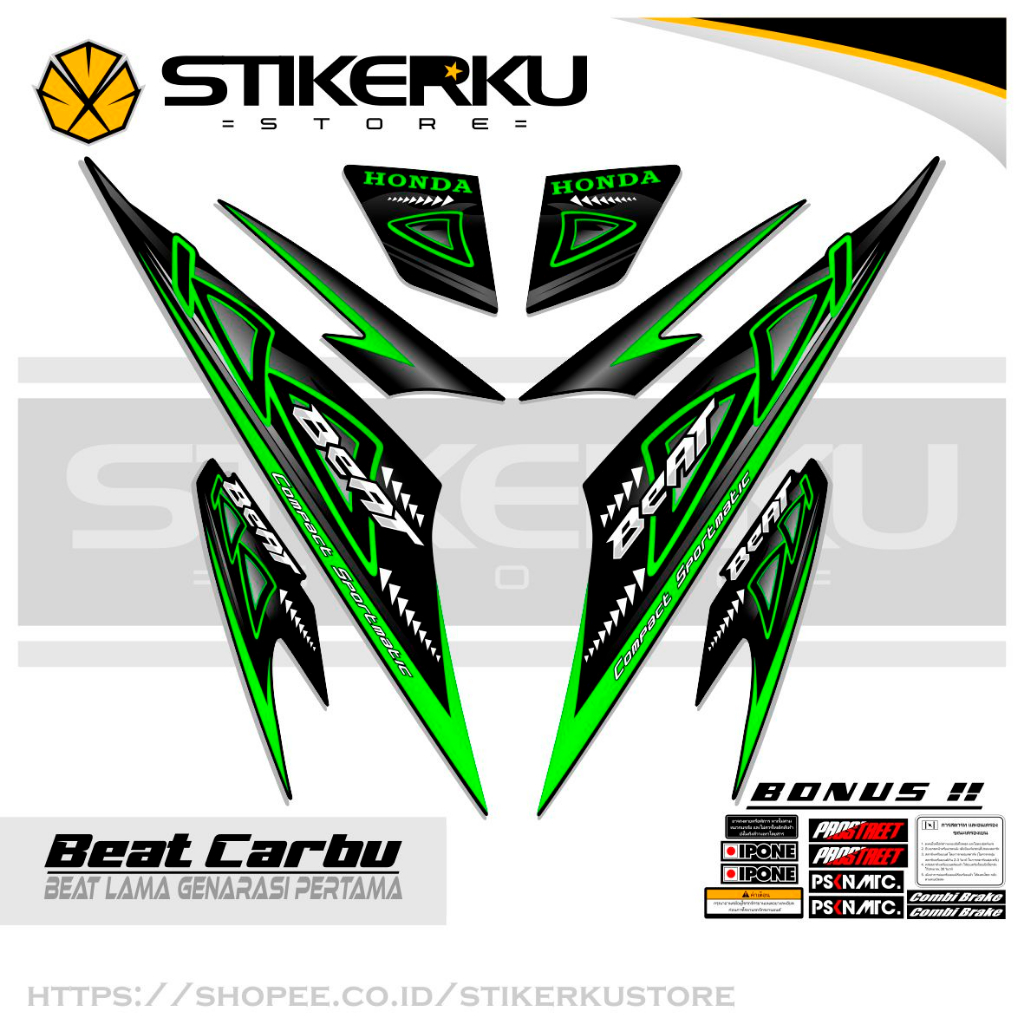Striping BEAT CARBU NEW MOTIF 6 / STICKER BEAT KARBU / ICON108 / OLD ...