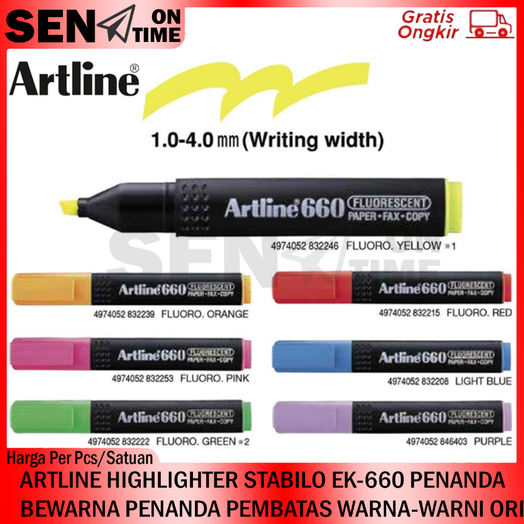 Stabilo ARTLINE EK 660 HIGHLIGHTER STABILLO PASTEL COLOR MARKER COLOR COLOR Reminder MARKER Pen ...