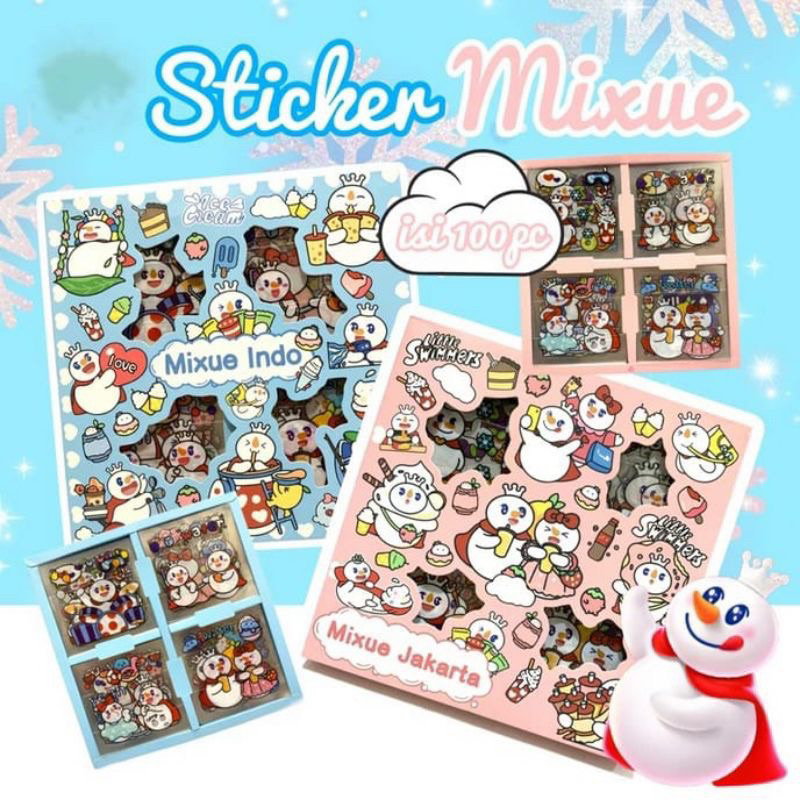 2d Sticker 100 Sheets Of Cute Cartoon Mixue Sticker Waterproof | Shopee ...