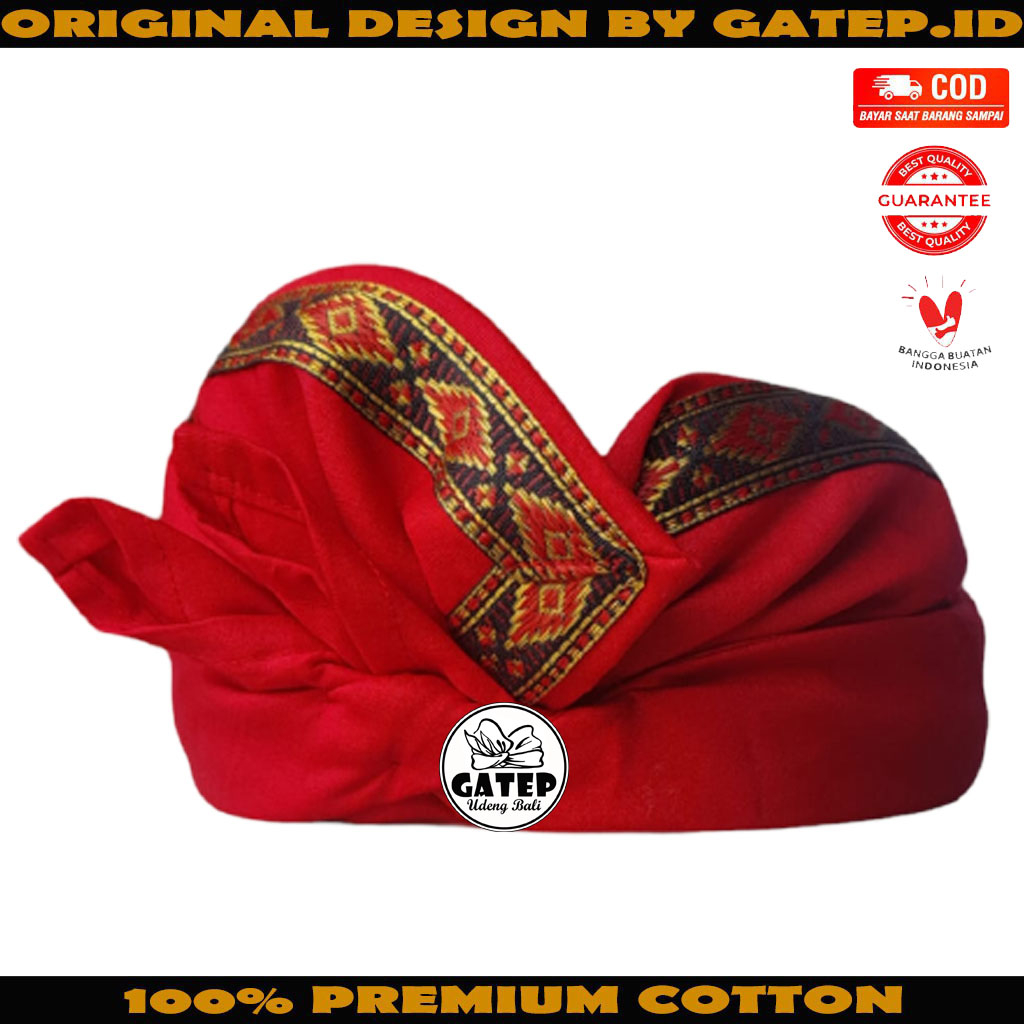 MERAH Balinese Udeng Red Pande Semi-finished Diamond Motif / Balinese ...