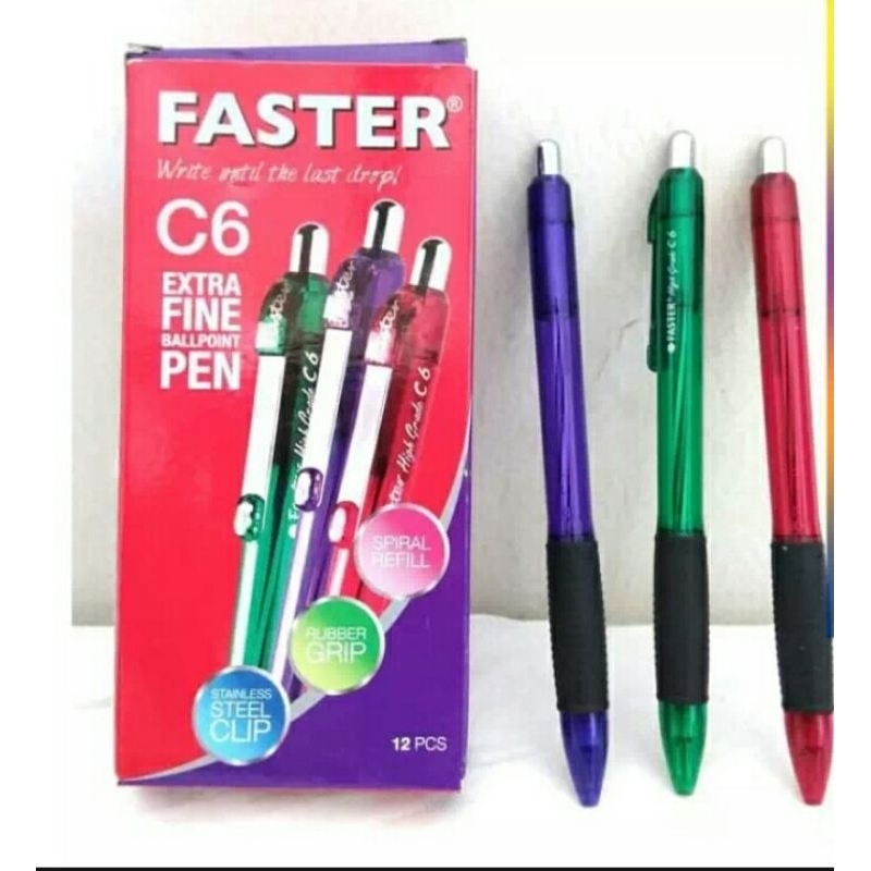 Pen Faster C6 (Unit) (1 Pack/12pcs) | Shopee Malaysia