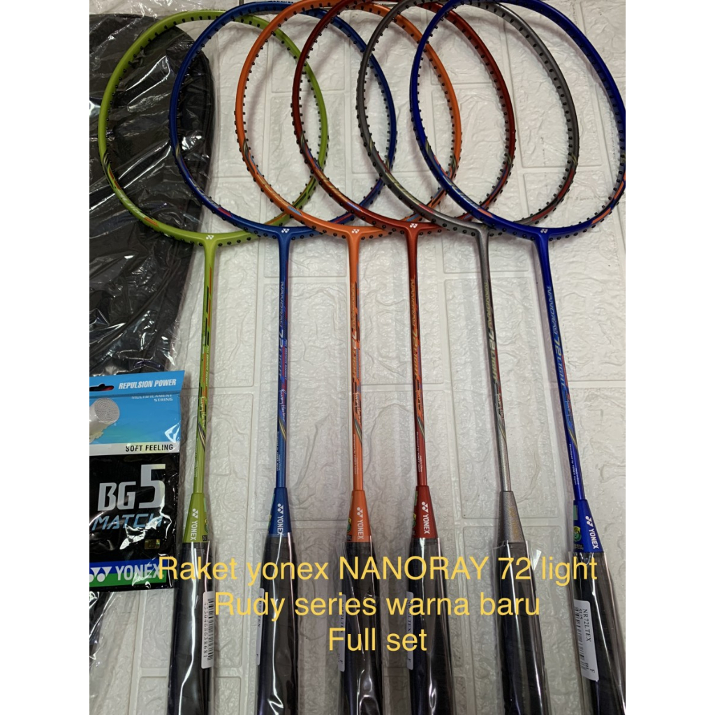 New!! Yonex NANORAY 72 LIGHT RUDY SERIES BADMINTON RACKET FULL SET ORI ...