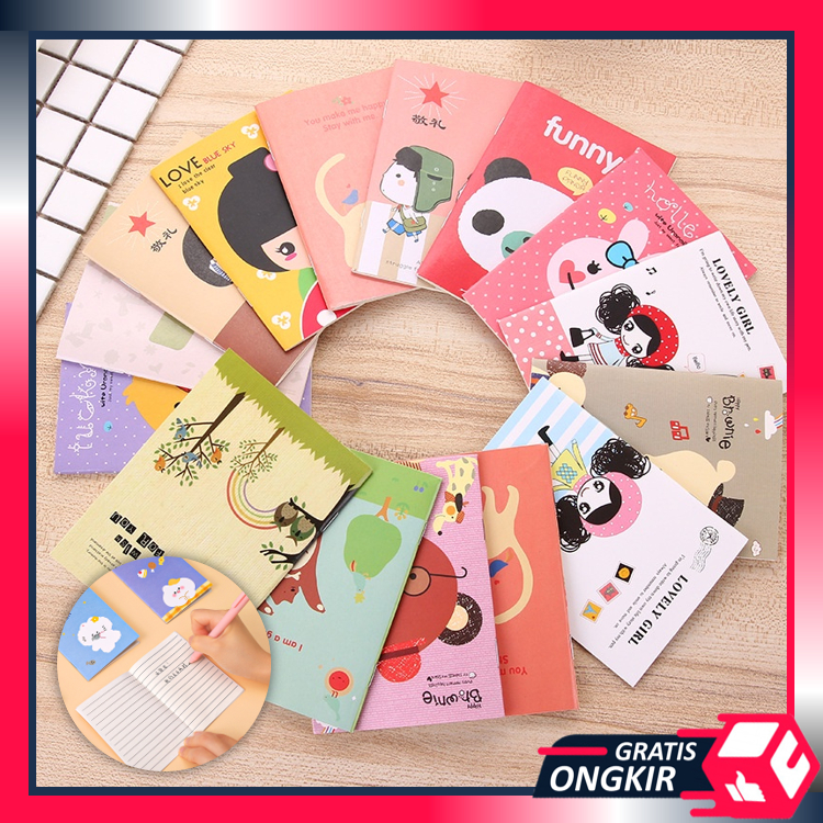 Free Shipping - B582 Random Motif Mini Writing Book/Small Cartoon Memo ...