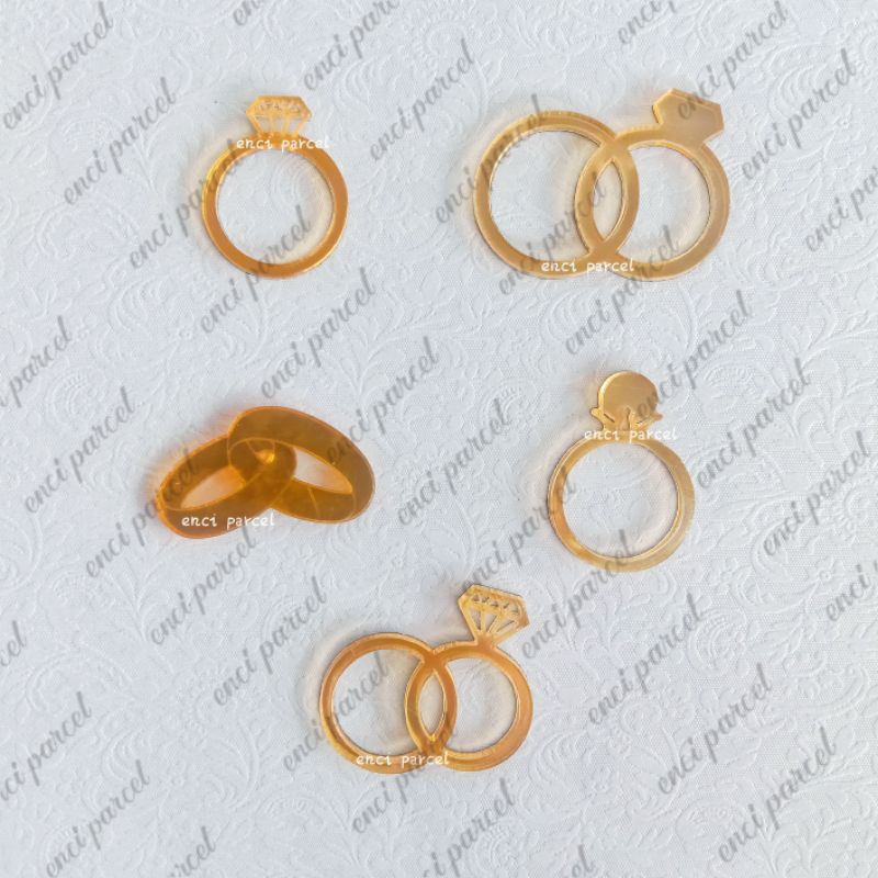 REPLIKA Replica Ring Jewelry Miniature Acrylic Decoration gold rosegold ...