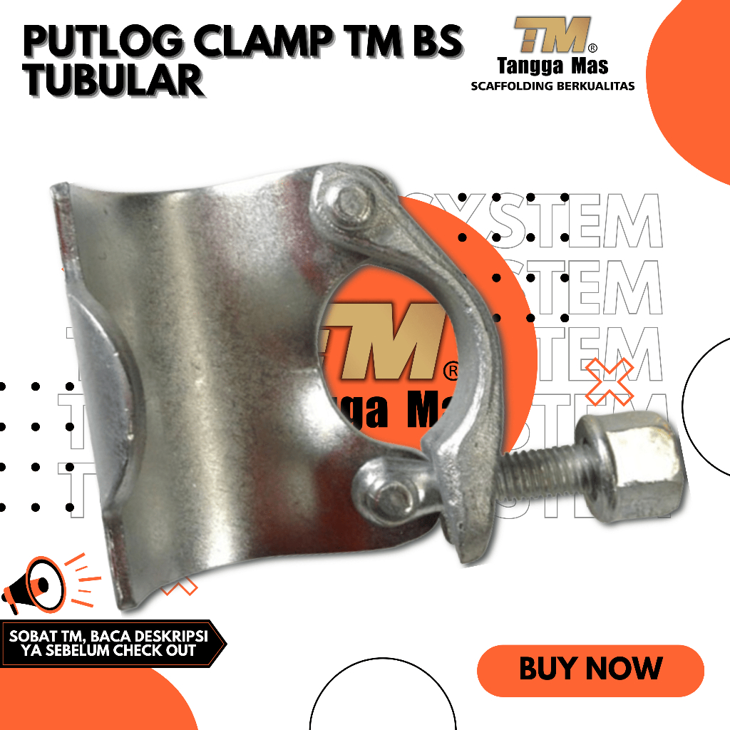 Putlog CLAMP STANDARD BS FOR SCAFFOLDING TYPES OF PIPE / TUBULAR SYSTEM ...