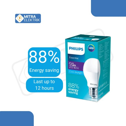 Philips Essential LED Bulb 9W E27 6500K - Cool Day Light | Shopee Malaysia