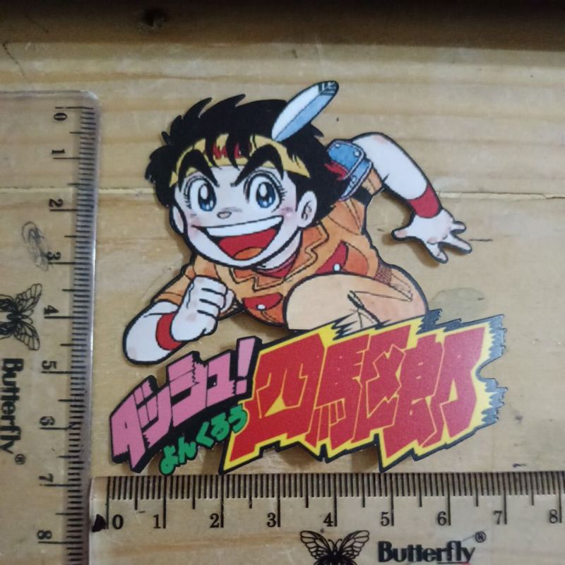 Animated cartoon character sticker Dash yonkuro running Tamiya mini 4wd ...