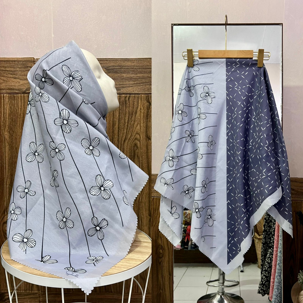 2-sided Rectangular Pleated HIJAB With Floral Motifs In The Latest ...