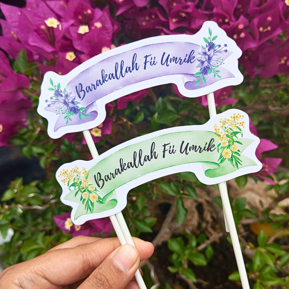 Barakallah FII UMRIK Cake Topper Cake Decoration Prick Banner ...