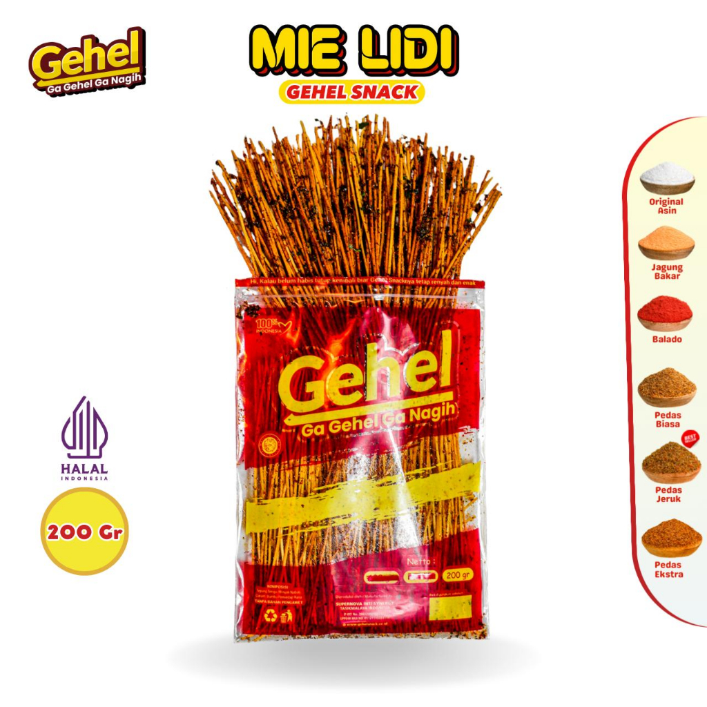 Gehel Mie Lidi 200gr - Snack (Wholesale) | Shopee Malaysia