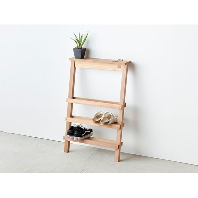 KAYU Stacking Shoe Rack/Aesthetic Wooden Ladder Rack | Shopee Malaysia