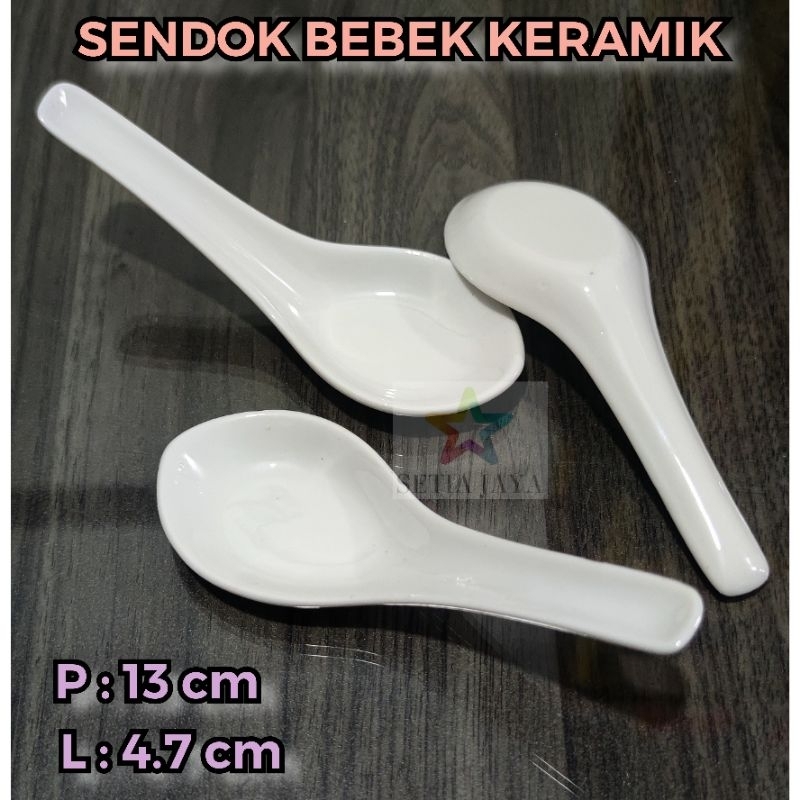 PUTIH White CERAMIC DUCK SPOON / porridge SPOON / PORCELAIN SOP SPOON ...